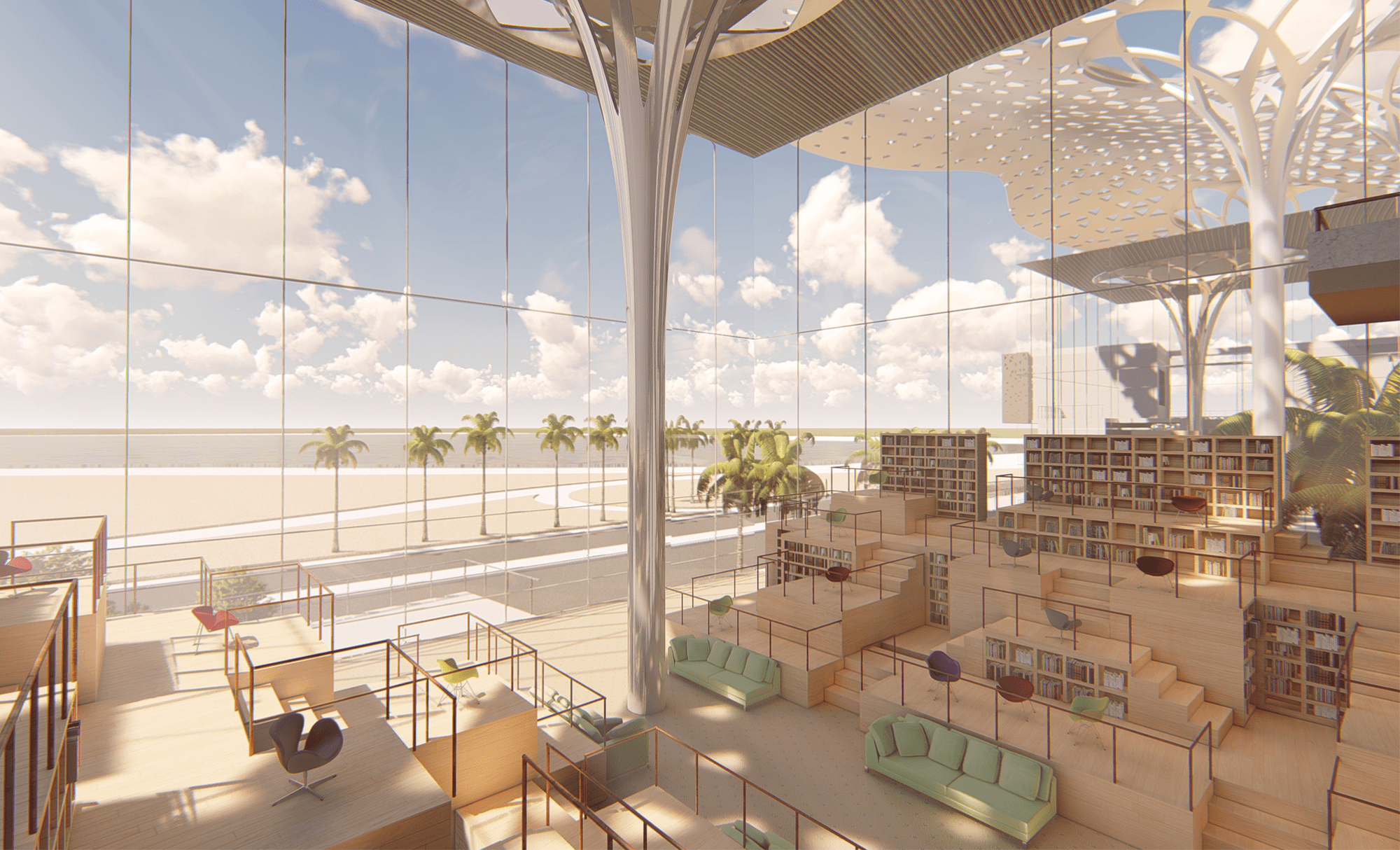 The Golden Trezzini / Public Library (Jeddah, Saudi Arabia)